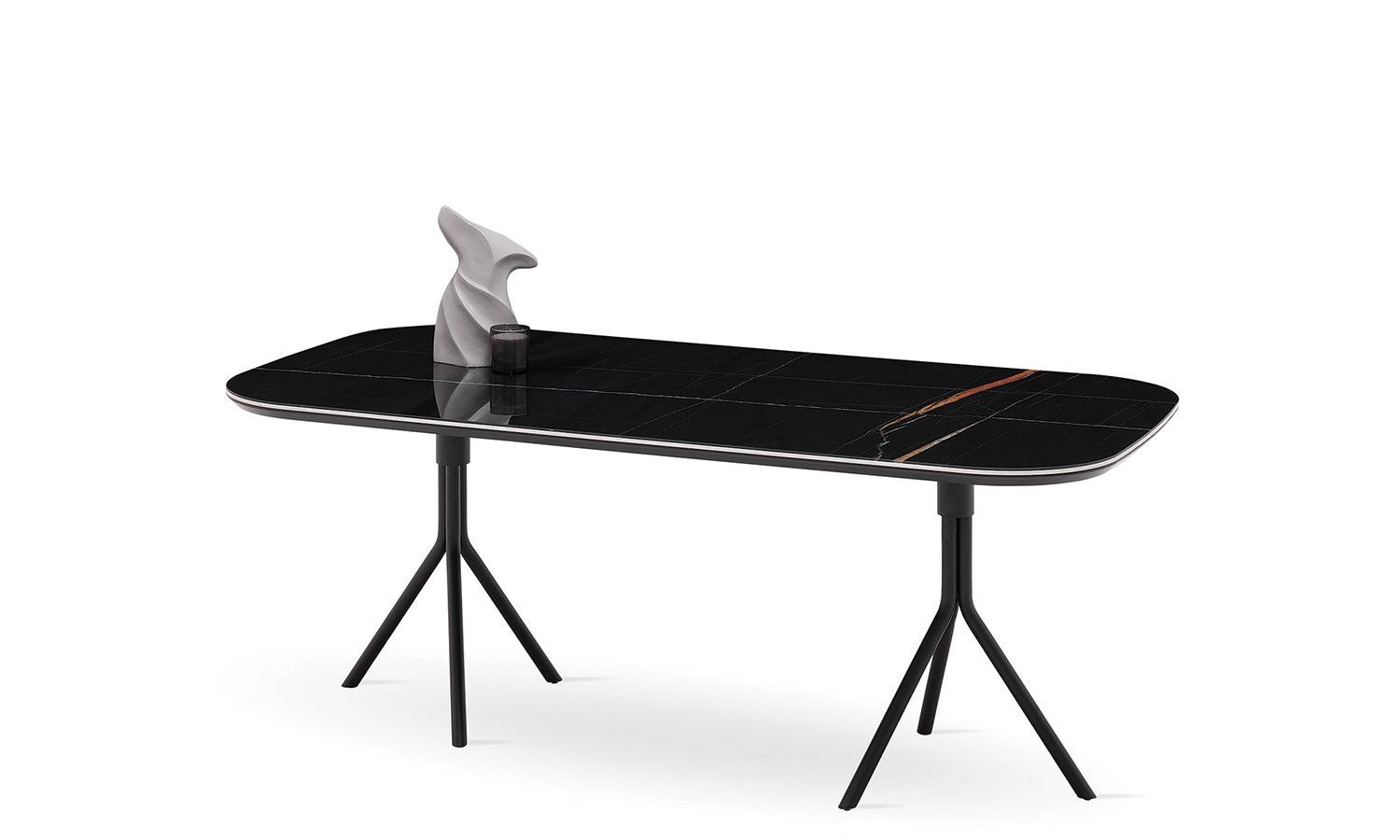 Livio Fixed Table with Metal Legs | Divanev Furniture