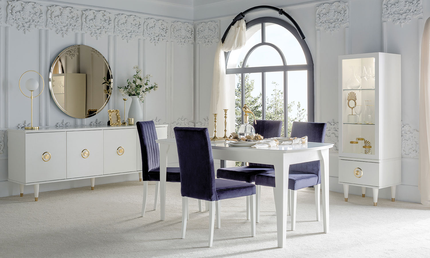 Romana Narrow Highboard | Divanev Furniture