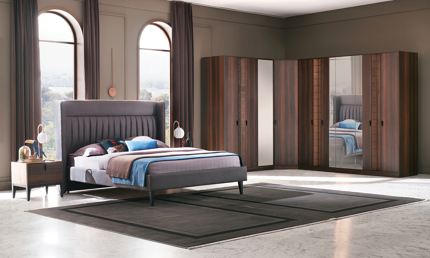 Marla 3 Doors Wardrobe | Divanev Furniture