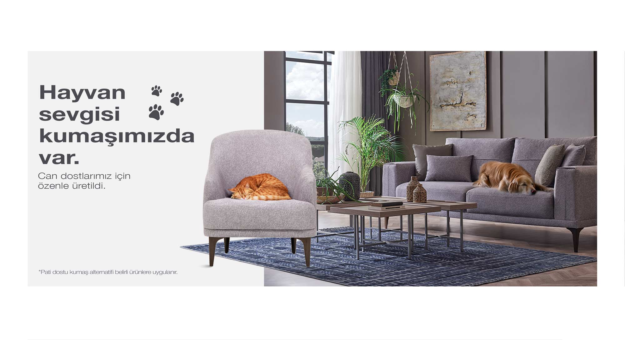 Hayvan Sevgisi Kumaşımızda Var | Divanev Mobilya