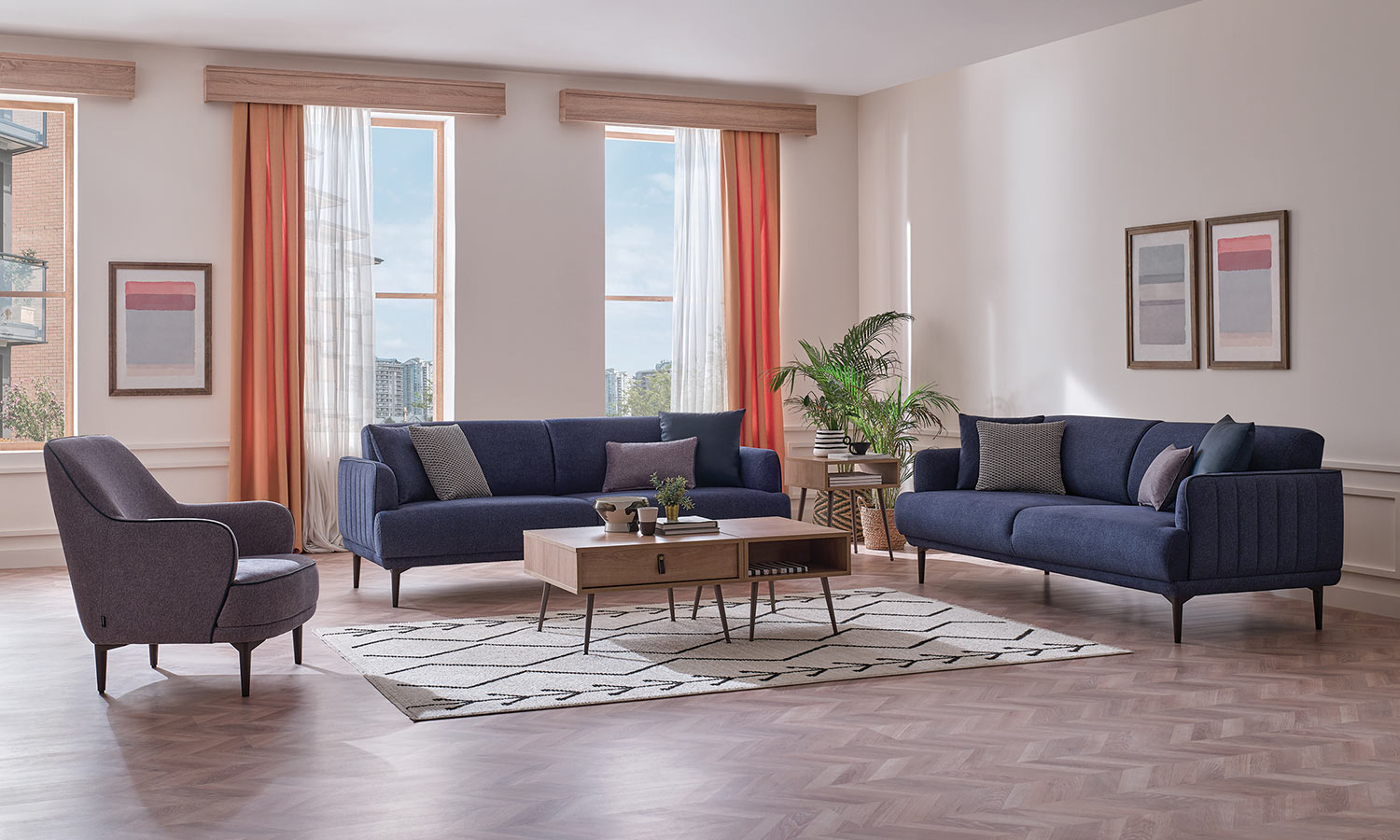 Helis Koltuk Takımı - Kadife | Divanev Mobilya